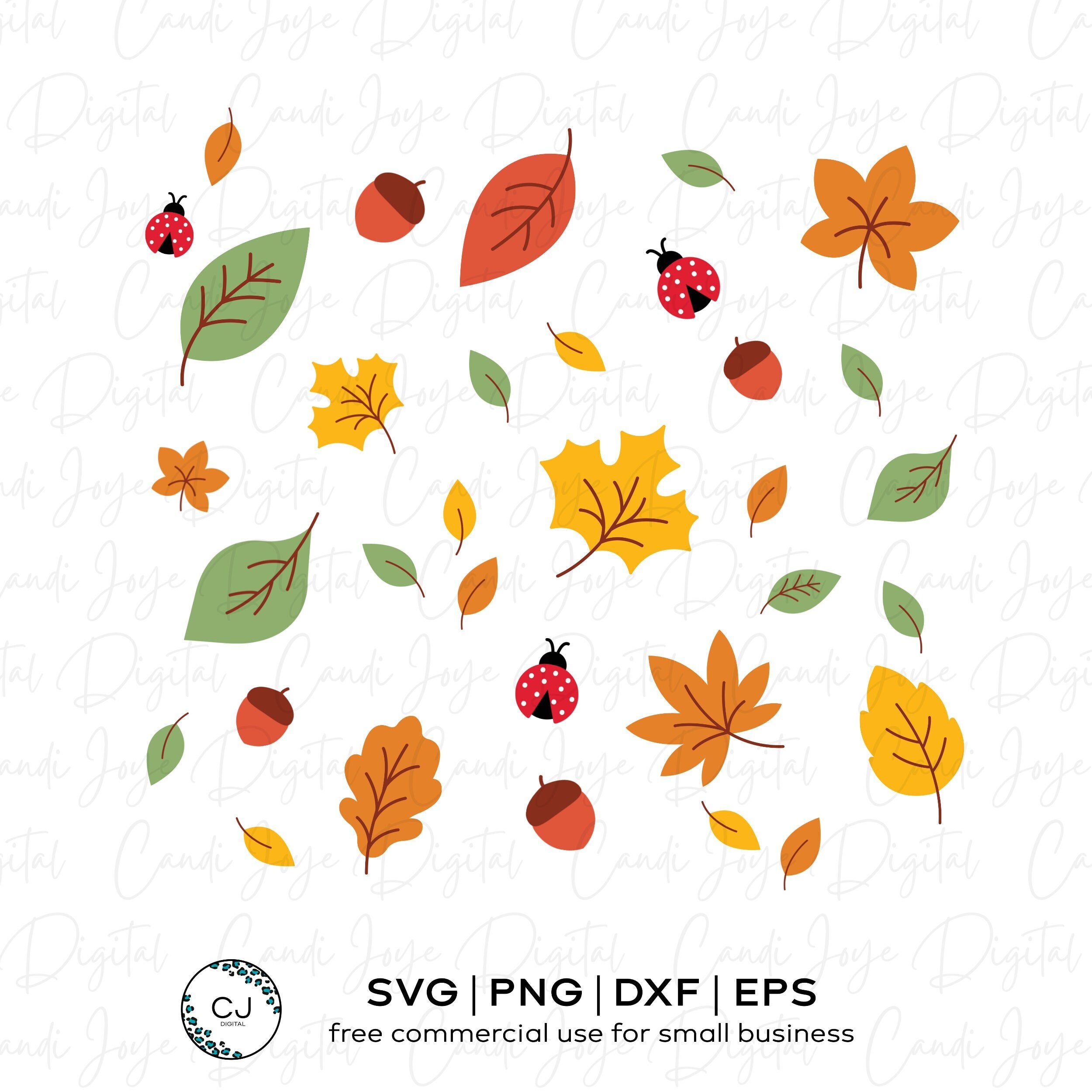 Fall Leaves SVG Fall Leaf PNG Fall Clipart Ladybug SVG - Etsy
