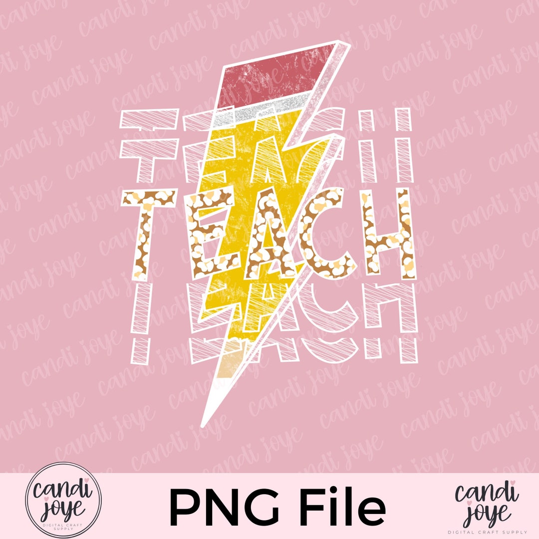 Enseignant PNG Crayon Lightning Bolt PNG Conception de sublimation de ...