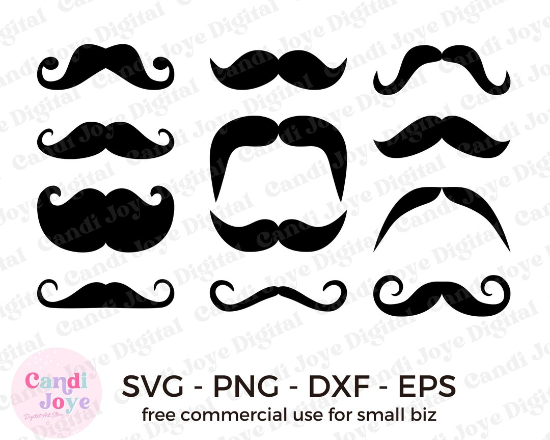 Mustache SVG Bundle Mustache Clipart Mustache PNG Files - Etsy