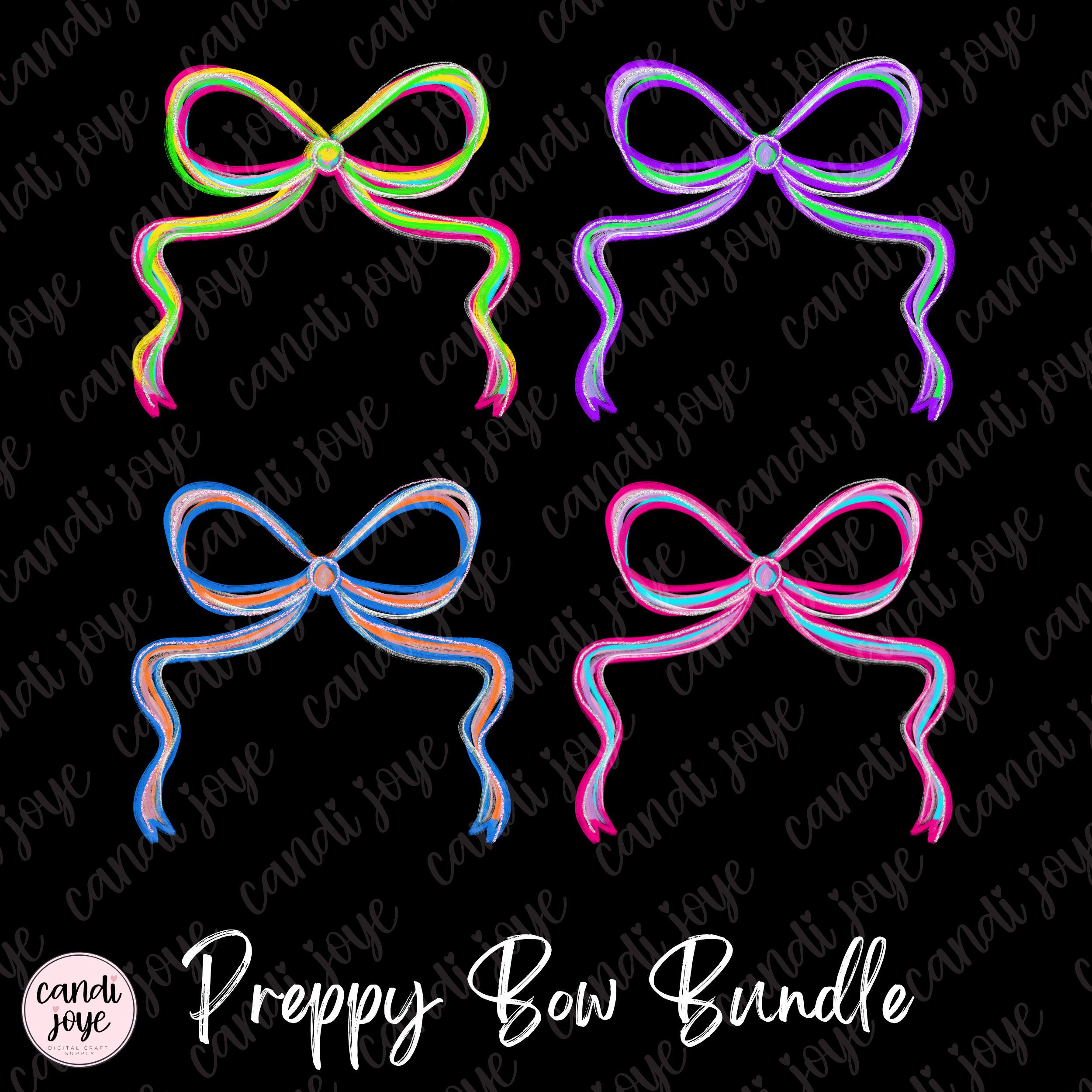 Preppy Bow PNG Bundle, Coquette Bow PNG, Preppy Designs, Preppy PNG ...