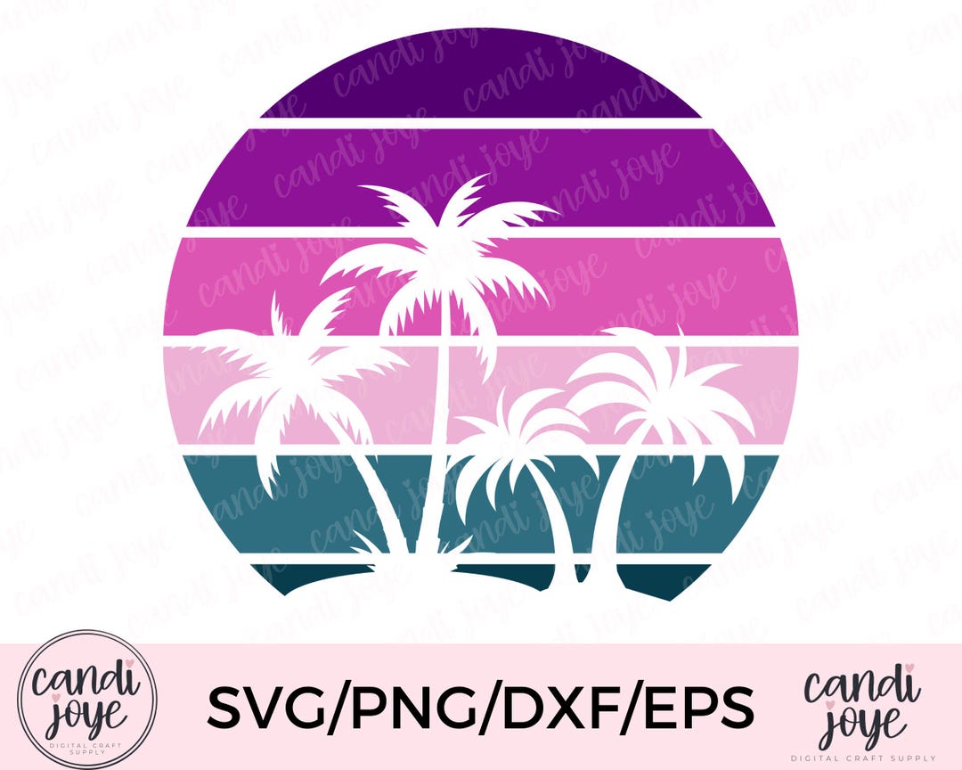 Palm Tree SVG - Island Sunset SVG - Beach Scene SVG - Summer ...