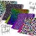 Rainbow Leopard Digital Paper Pack Neon Cheetah Print Digital Scrapbook ...