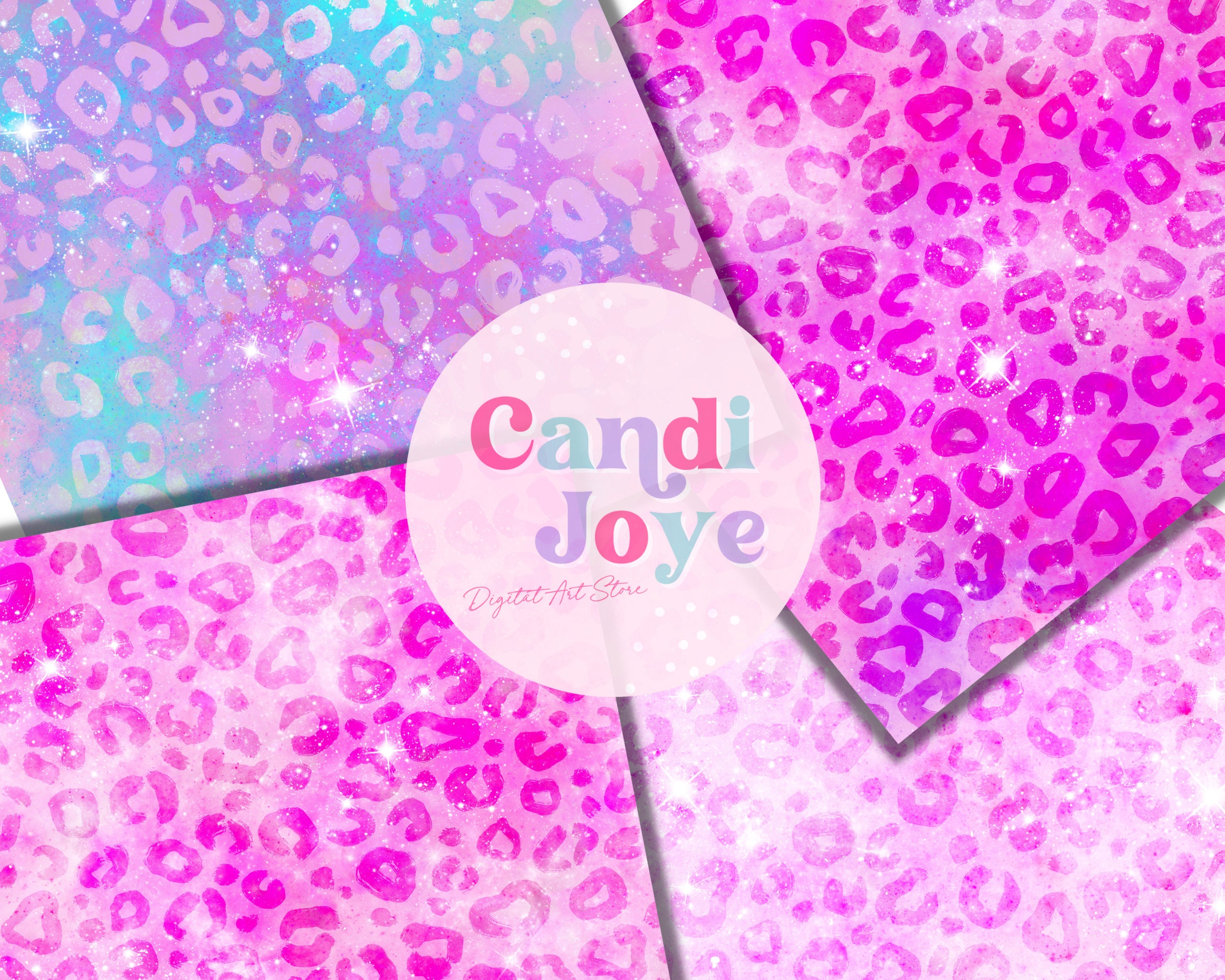Leopard Print Digital Paper Pack Pastel Cheetah Print - Etsy
