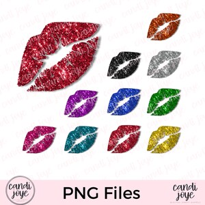 Sequin Kiss PNG Bundle Glitter Lips Clipart Kissy Lips Sublimation PNG ...