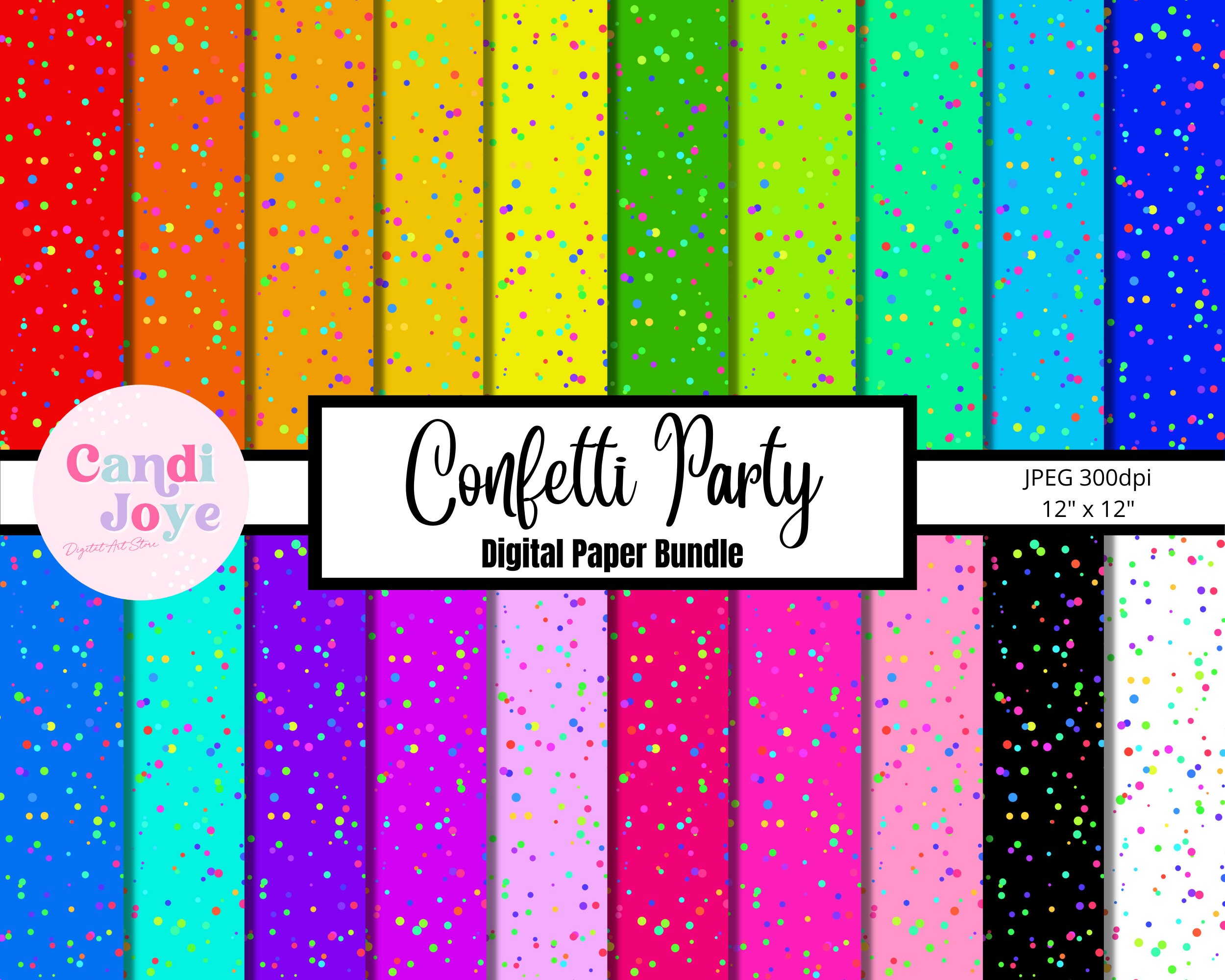 Confetti Digital Paper Birthday Digital Wallpaper Confetti - Etsy