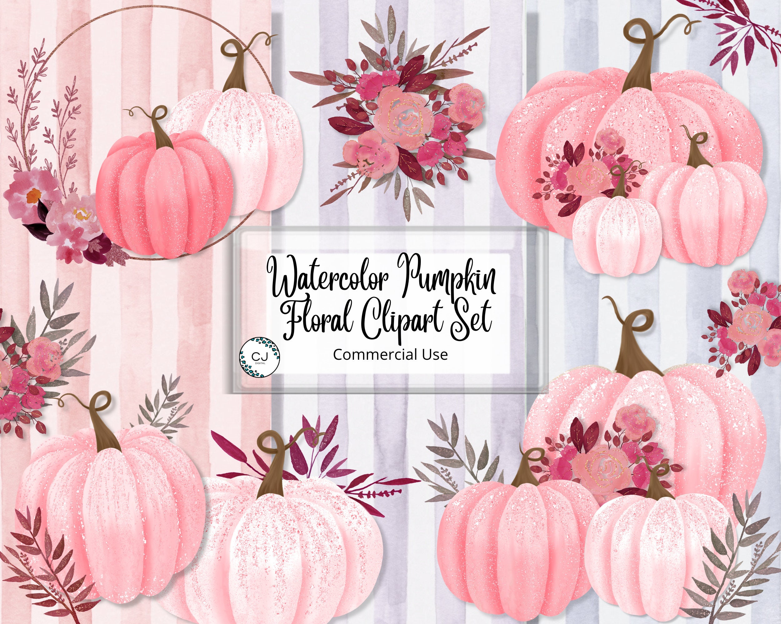 Pink Glitter Pumpkins