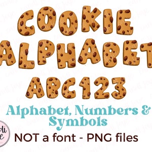 Alphabet Clipart PNG Cookie Letters PNG Set Alphabet PNG Chocolate Chip ...