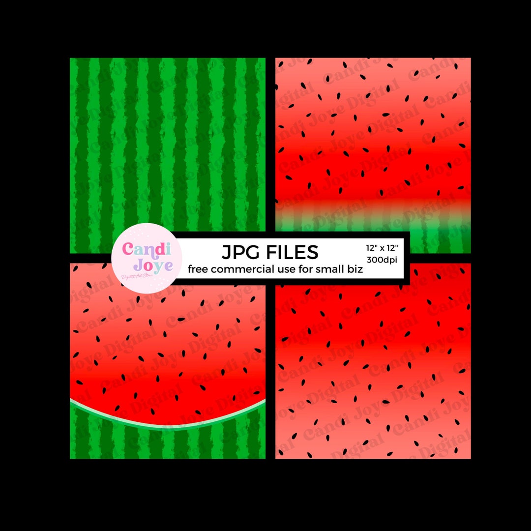 Watermelon Digital Papers Watermelon Backgrounds - Etsy