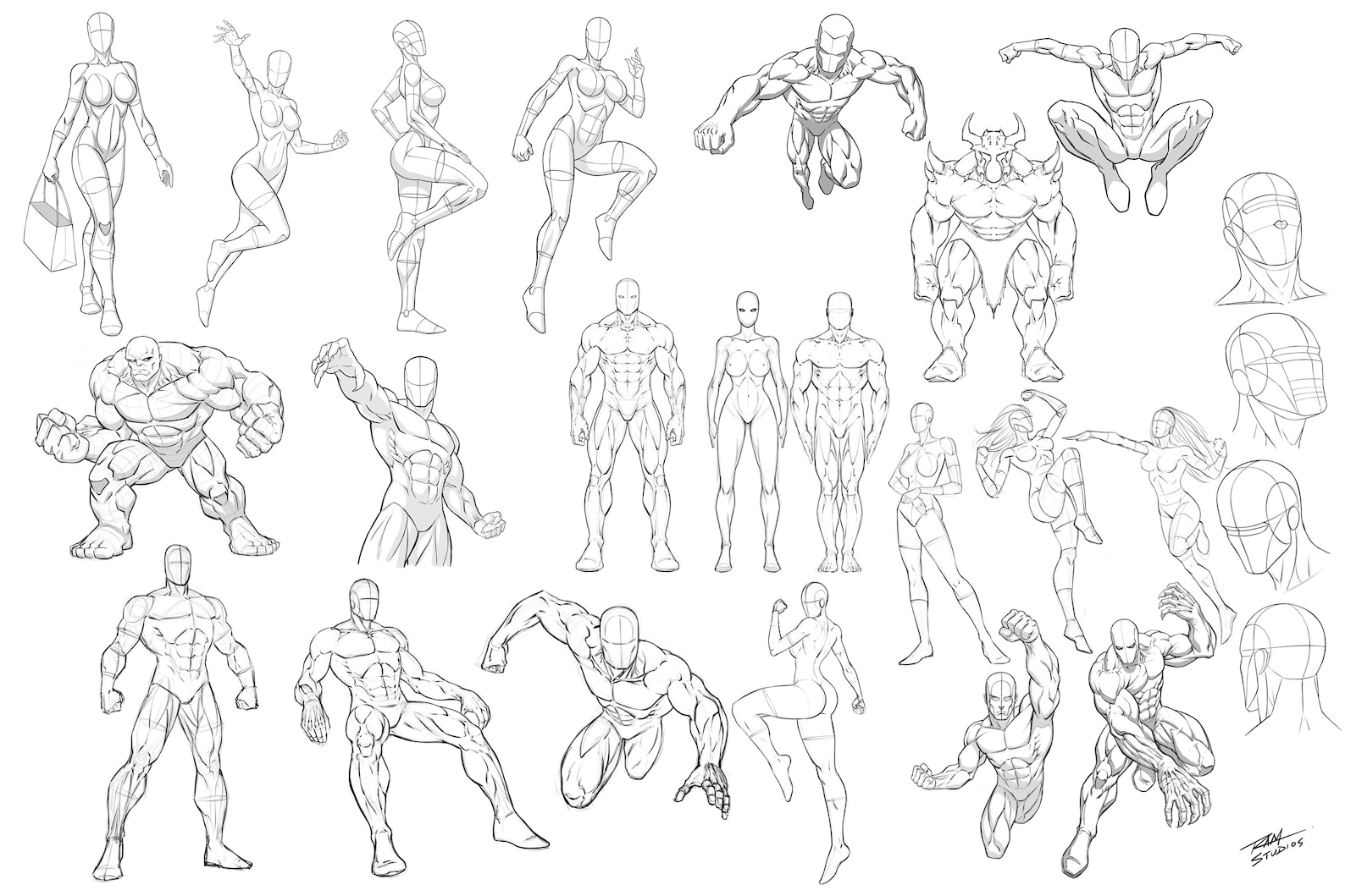 Procreate Pose Pack - 25 Stamps - Superhero Figures - Etsy