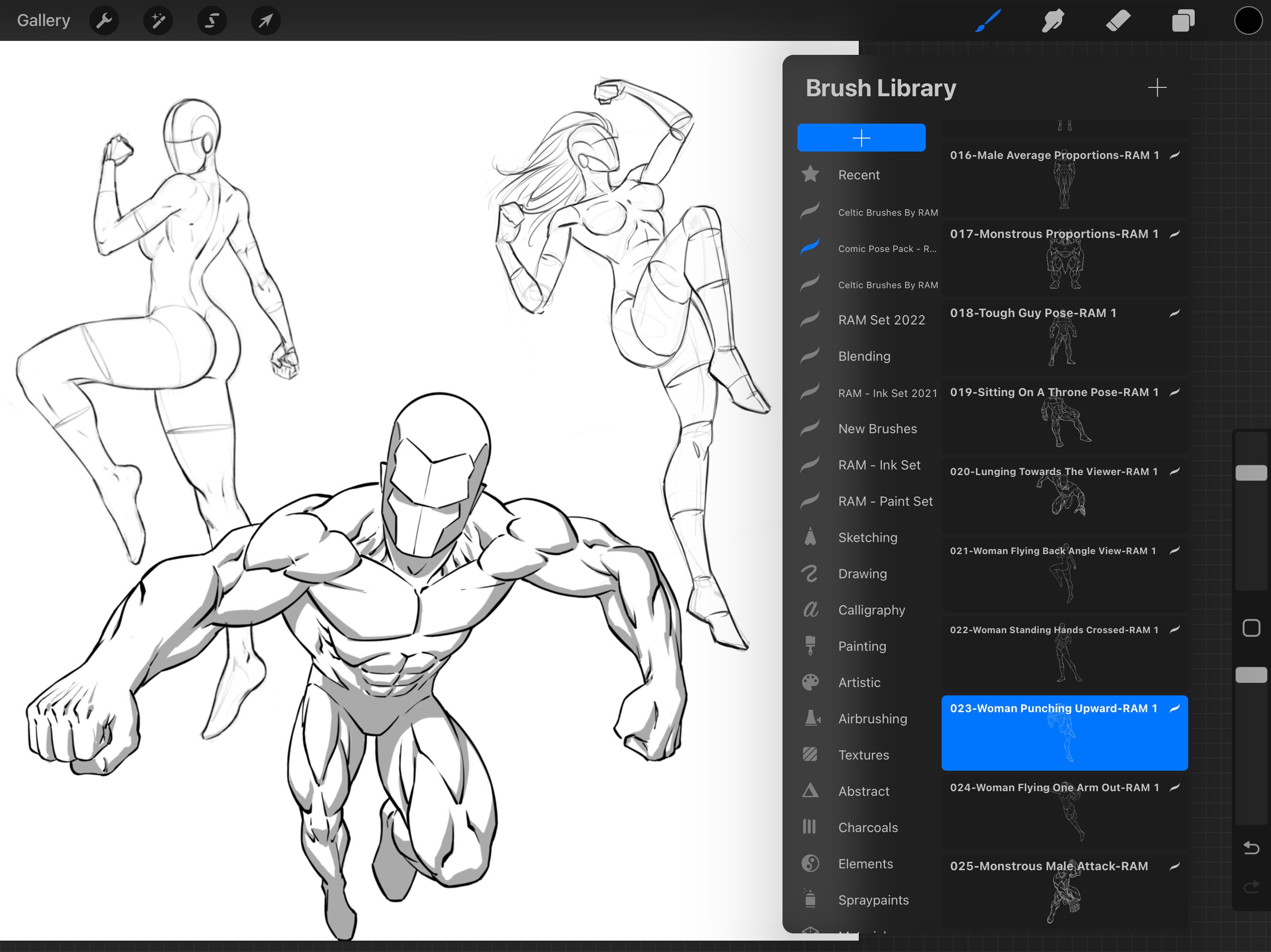 Procreate Pose Pack - 25 Stamps - Superhero Figures - Etsy