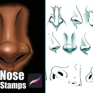 Procreate Nose Stamps - 21 Brushes - Comic Style Noses | Templates for ...