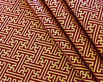 Red Geometric Fabric | Etsy