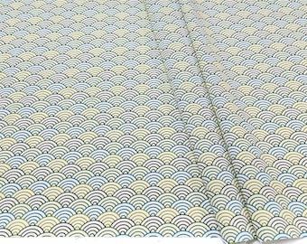Seigaiha Green Japanese Wave Fabric Japanese Wave Seaweed - Etsy