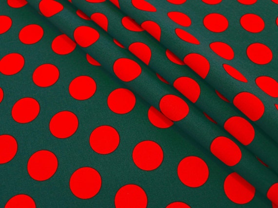 Red Dots On Grey Fabric