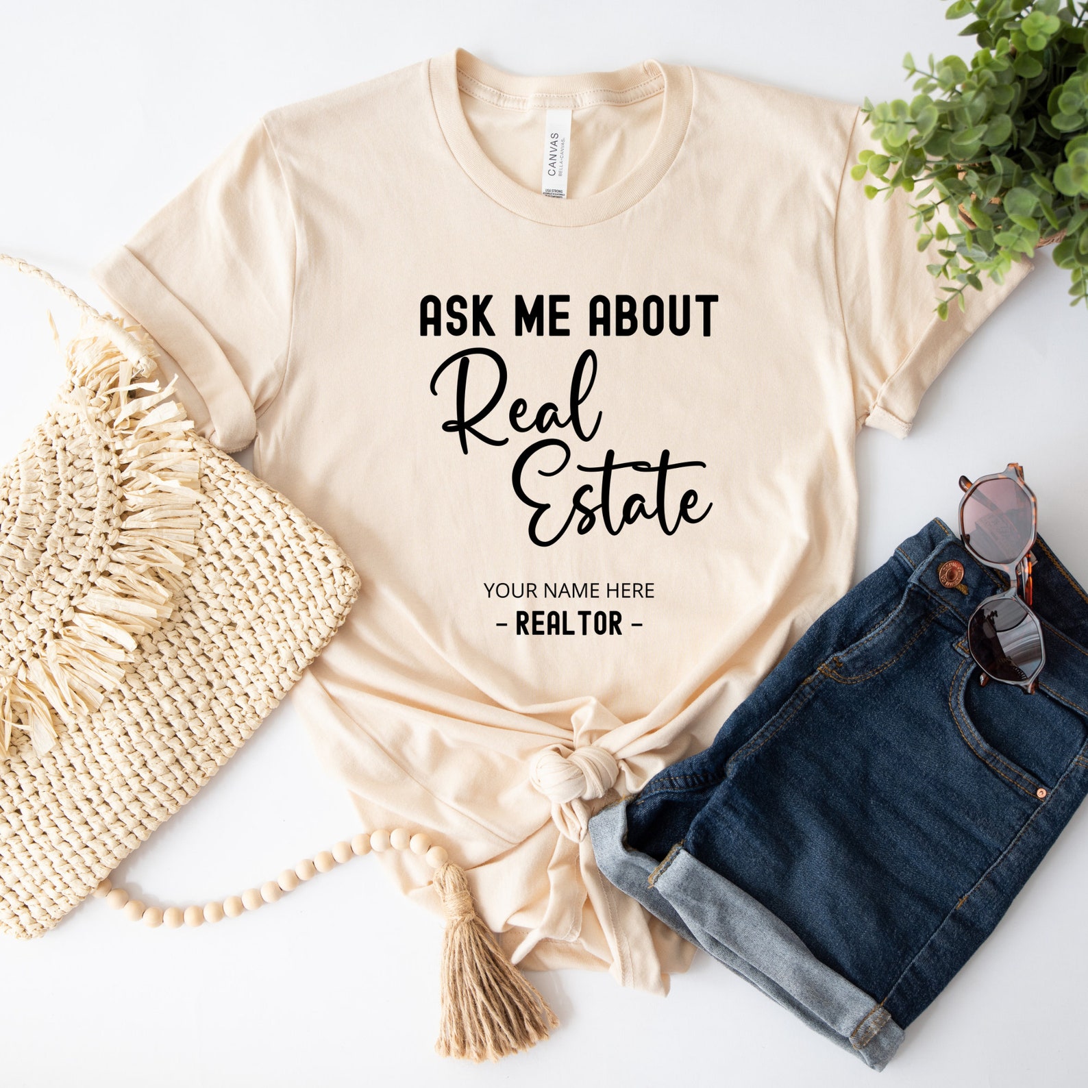 Custom Realtor Shirt: Ask Me About Real Estate, Women's Gift - Etsy