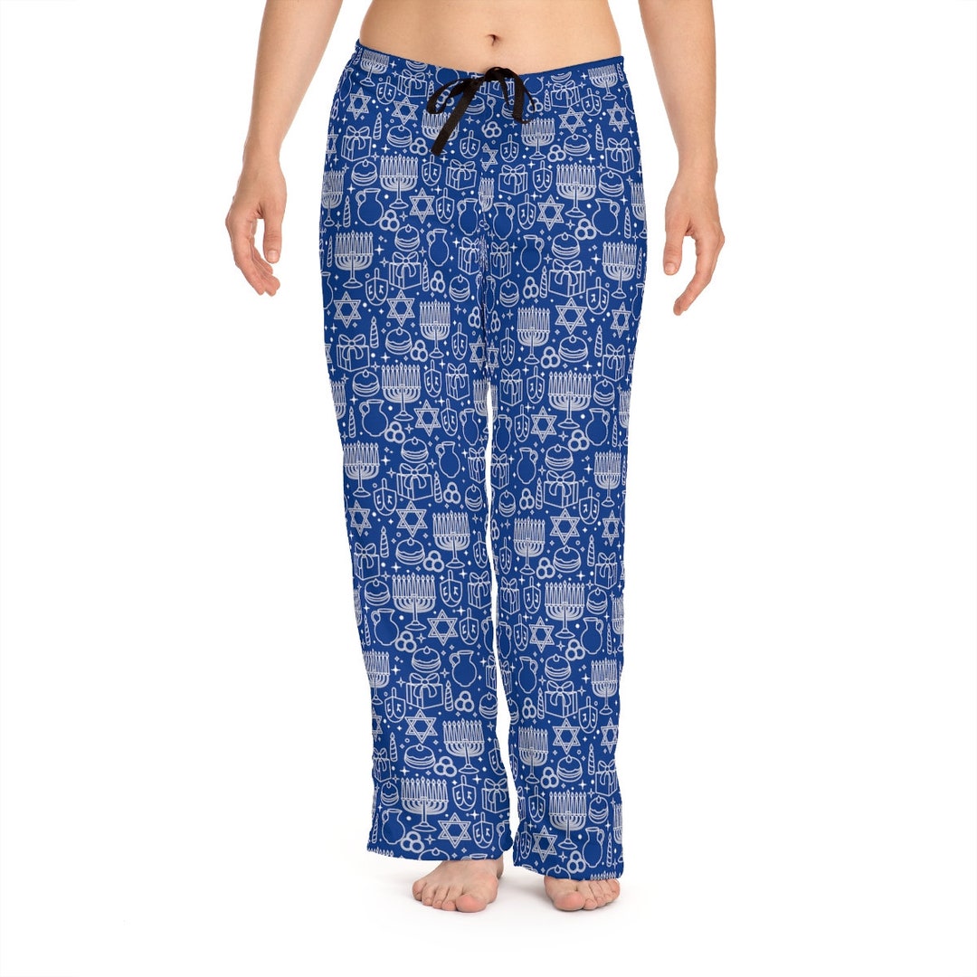 Happy Hanukkah Pajama Pants, Matching Family Lounge Wear, Menorah ...