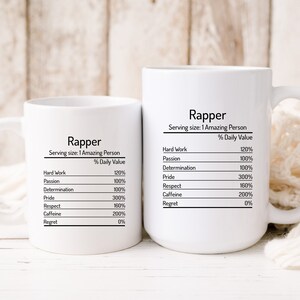 Rapper Nutrition Facts Mug, Rapper Mug, Rapper Gift, Rapper Coffee Cup ...