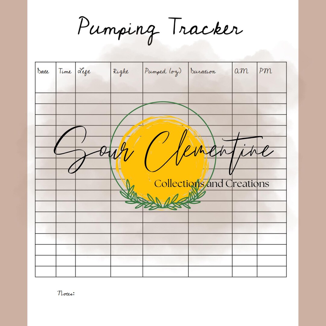 Pumping Schedule Tracker - Breast Pumping Log - Etsy