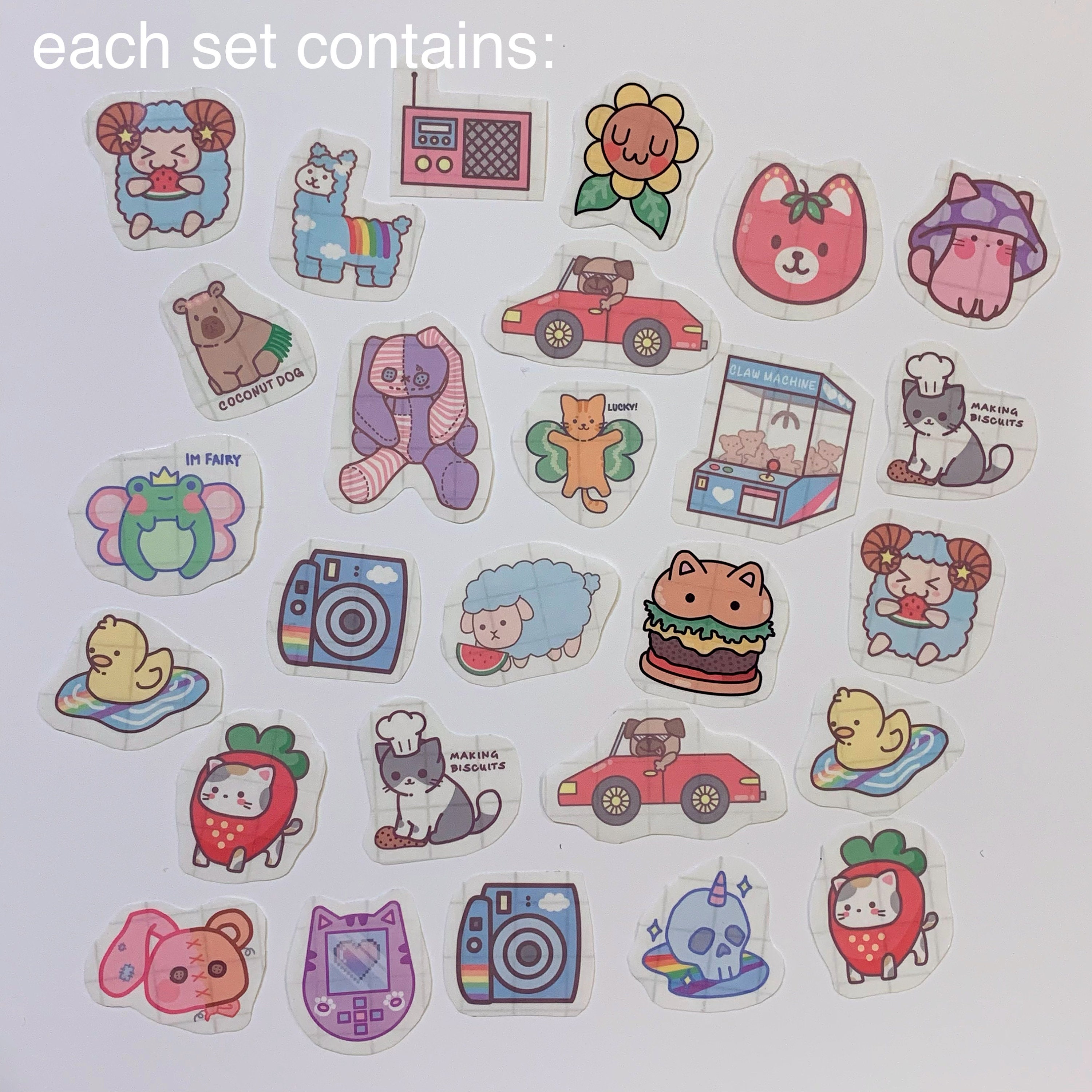 Cute Animals Sticker Set 27 Stickers - Etsy