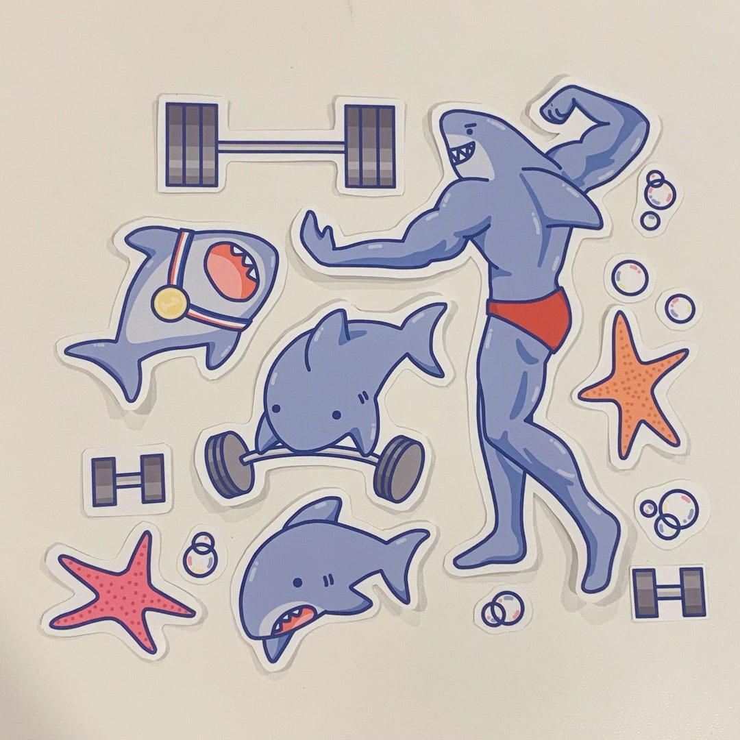 Shark Stickers (contains 15 Stickers) - Etsy