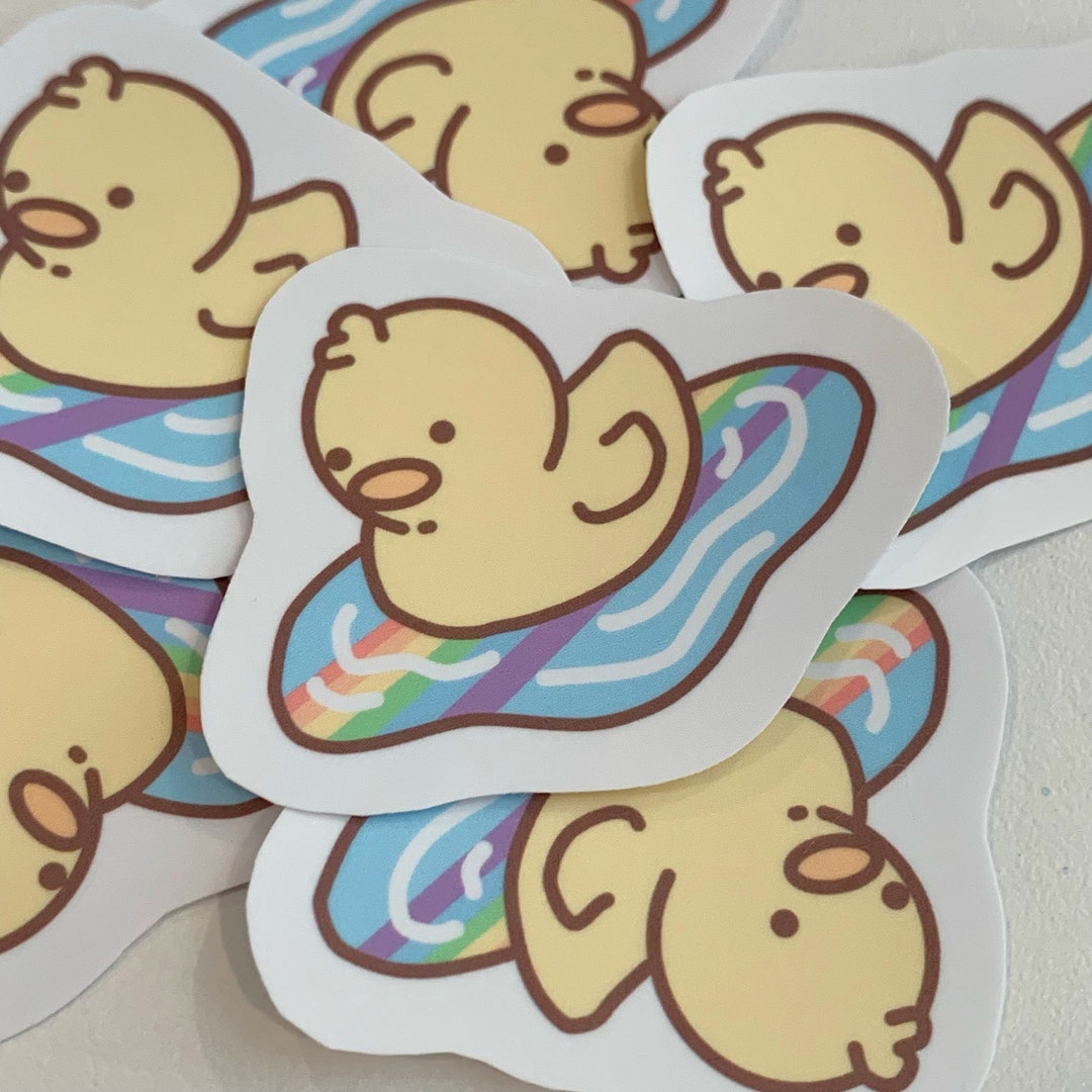 Rainbow Rubber Ducky Sticker - Etsy