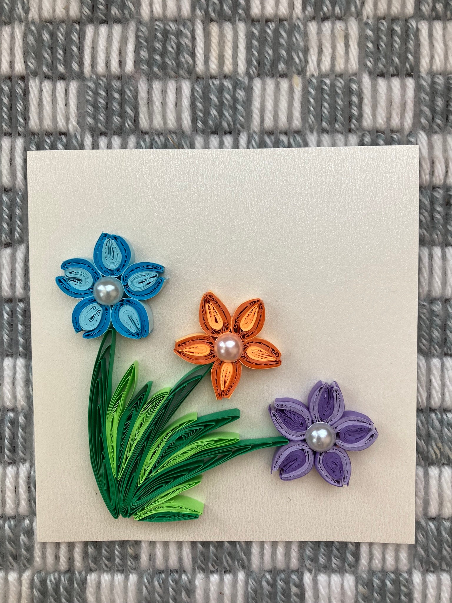 Set of Two Paper Quilled Cards Featuring Three Beautifully Colored ...