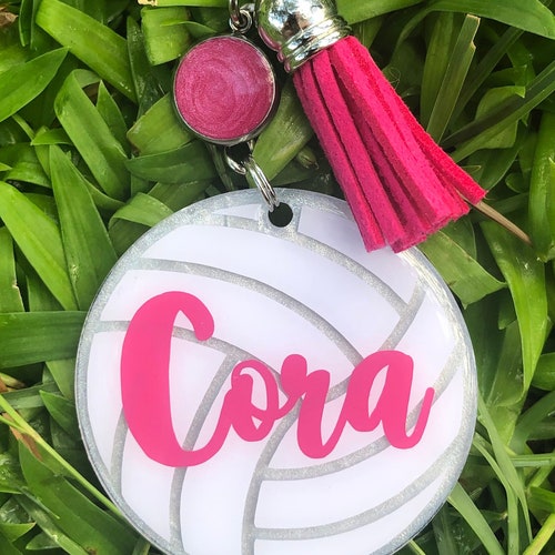 Volleyball Name Bag Tag Personalized Team Volleyball - Etsy
