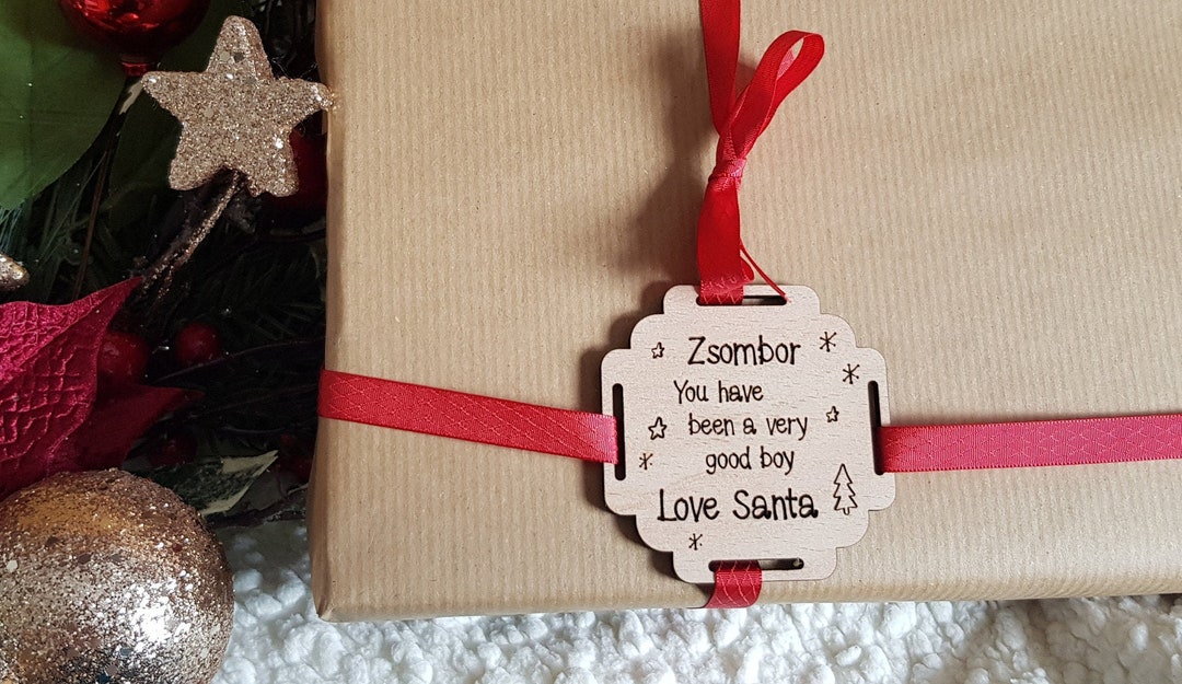 Santa Christmas Gift Tag Message SVG File Glowforge Ready File - Etsy