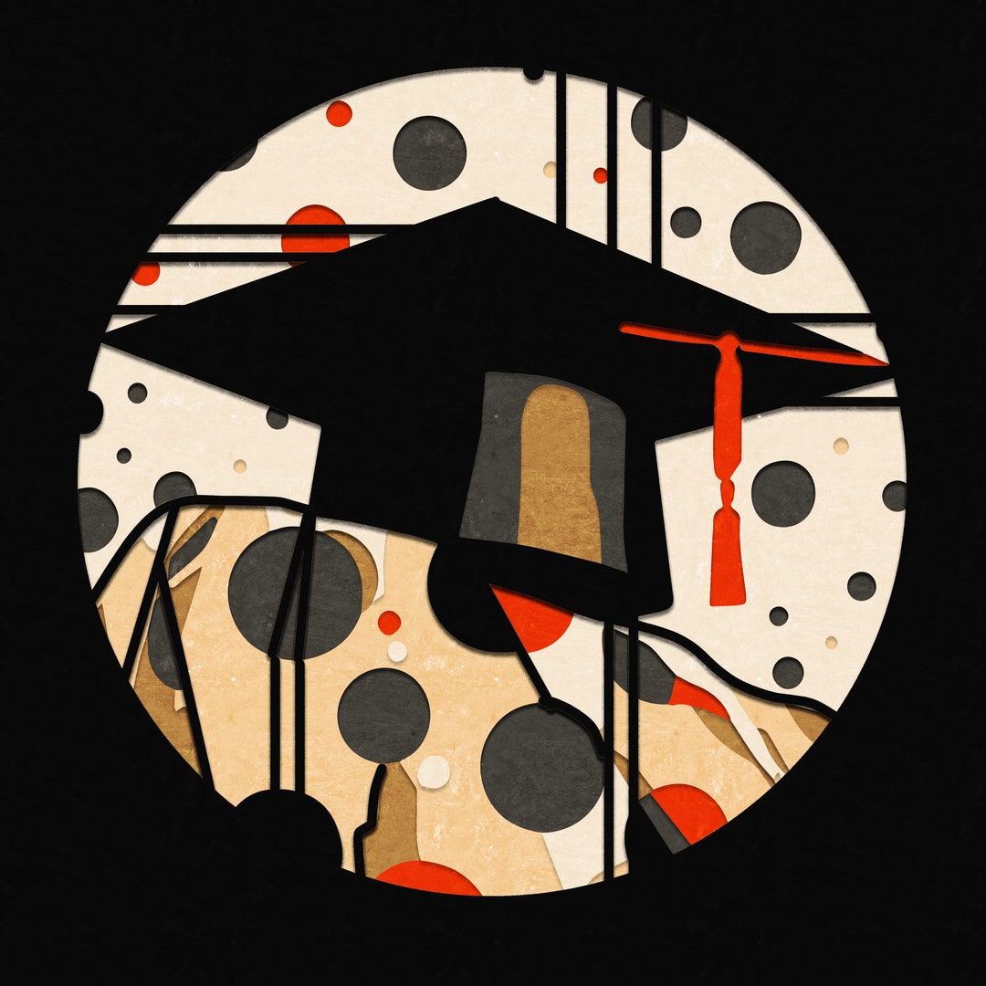 Summit Graduation Cap Stained Glass Svg Layered Cut File Wall Art ...