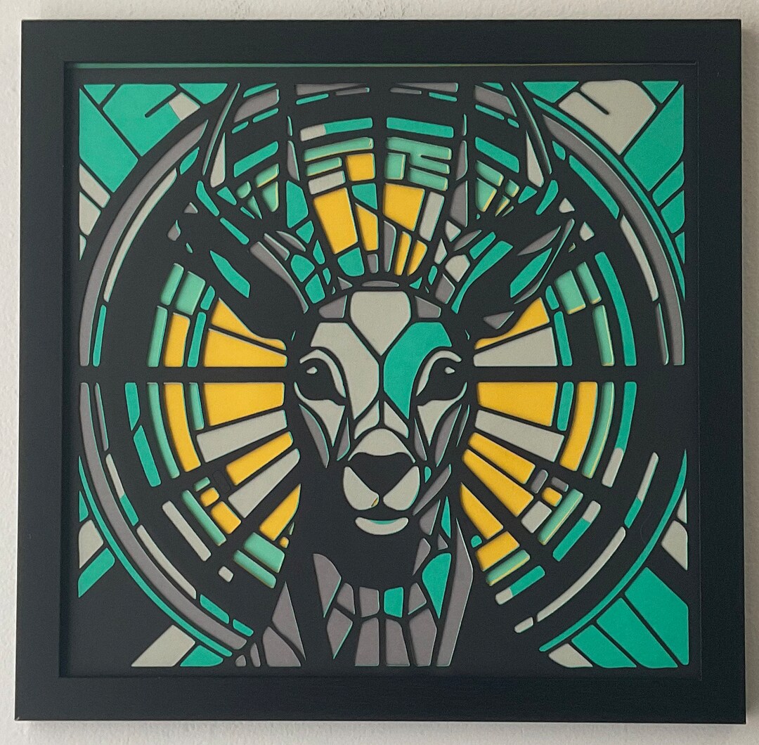 Wendigo Stained Glass SVG Wall Art Multi Layer Cut File Vector Svg for ...