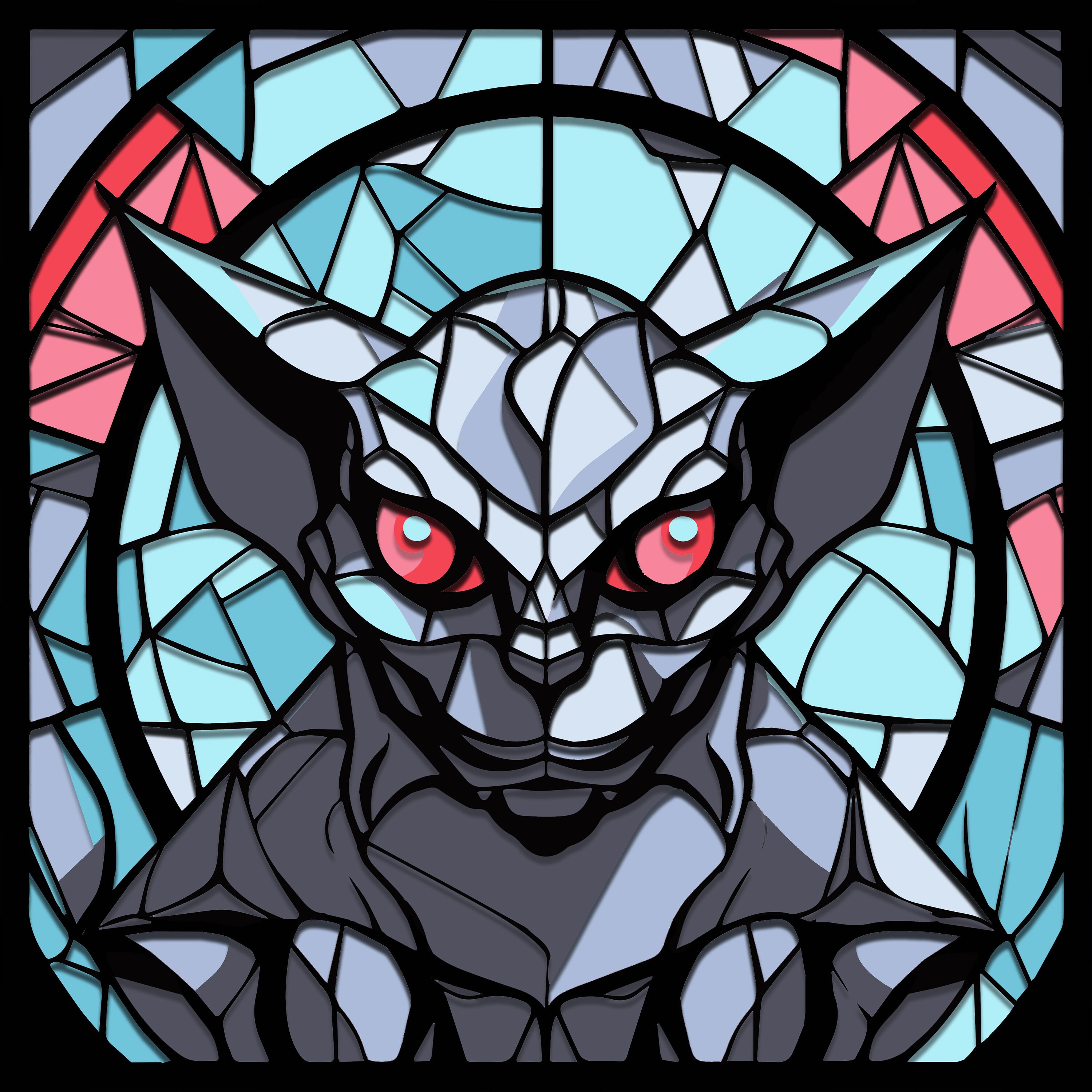Gargoyle Stained Glass SVG Wall Art Multi Layer Cut File, Vector Svg ...