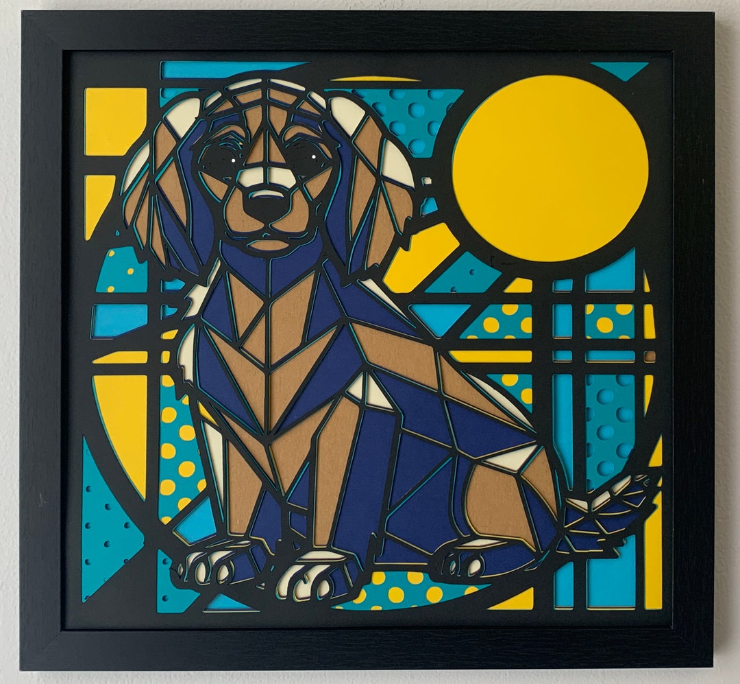Cocker Spaniel Stained Glass SVG, Layered Dog Wall Art (digital ...