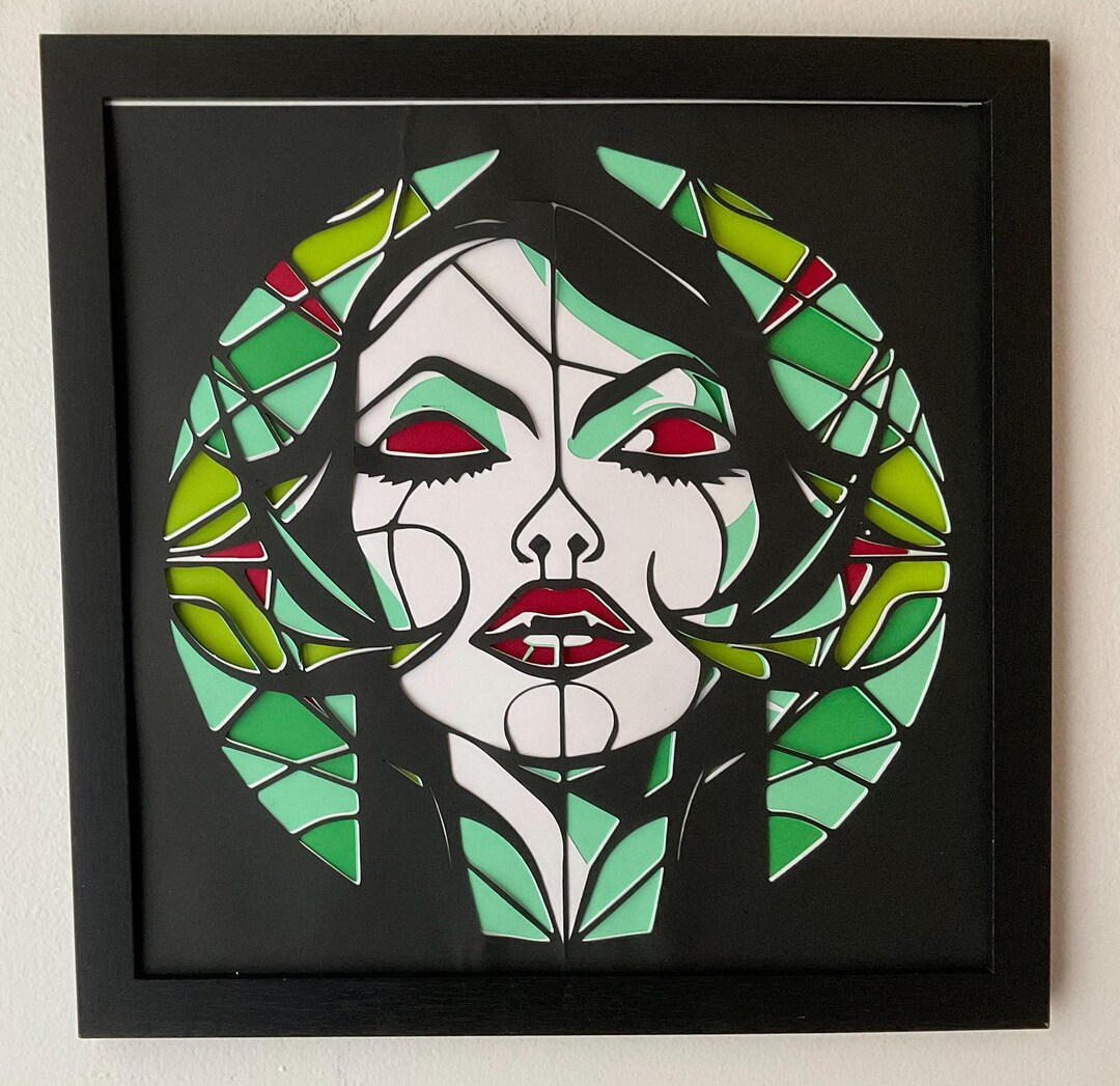 Female Vampire Stained Glass Svg Layered Cut File Wall Art, 5 Layers ...