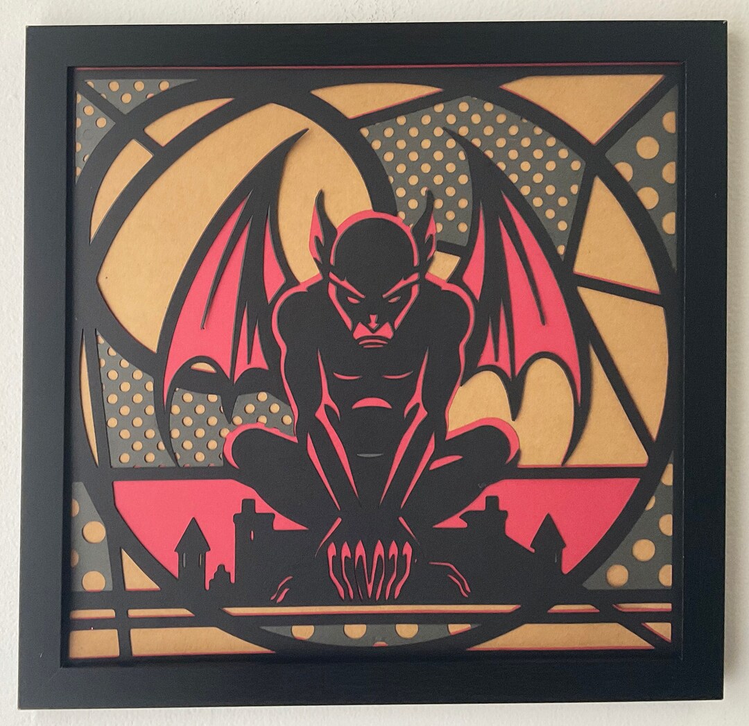 Gargoyle Stained Glass SVG Layered Wall Art for Cricut, Cnc, and Other ...