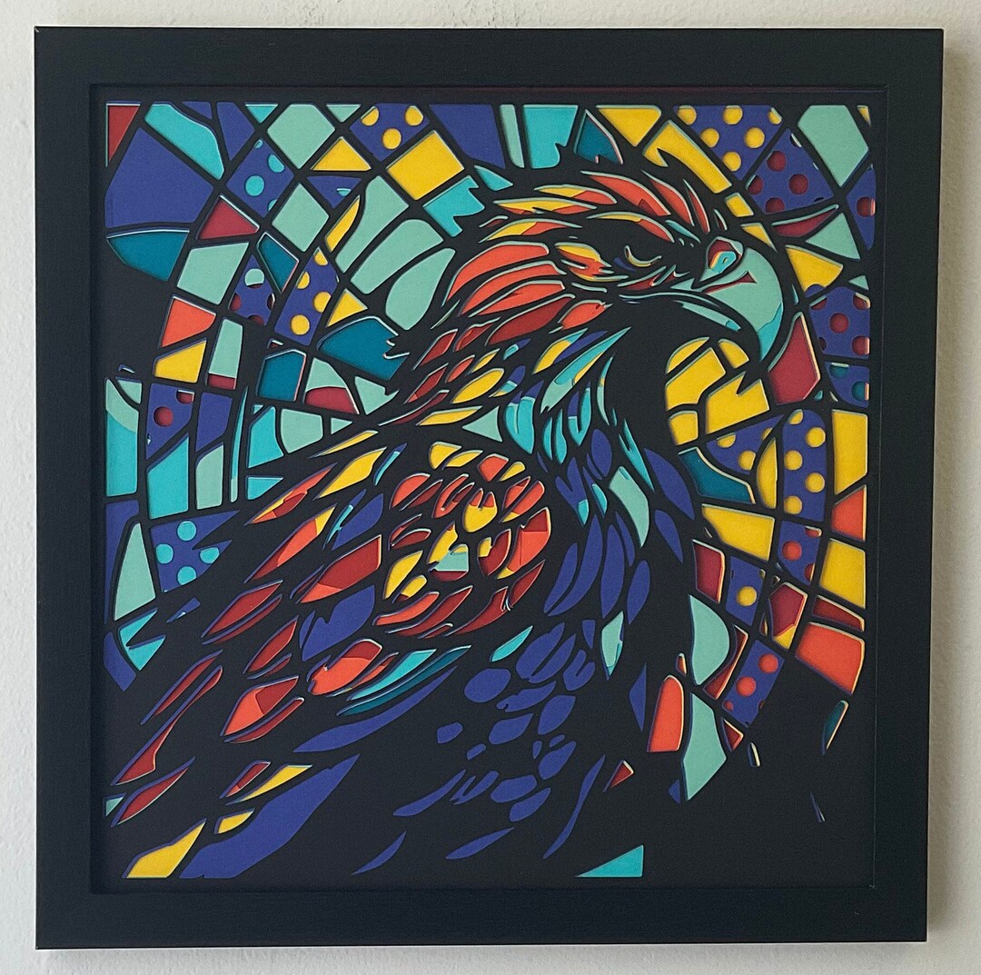 Hawk Stained Glass SVG, Multi Layer Wall Art, 3D DIY Cut File - Etsy UK