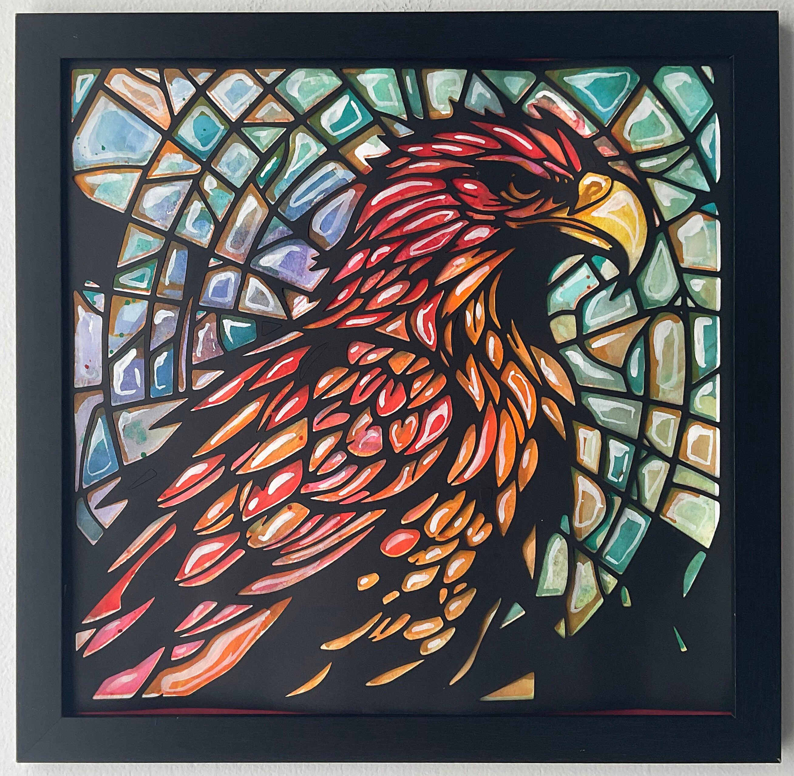 Hawk Profile Stained Glass SVG Wall Art Multi Layer Cut File, Vector ...