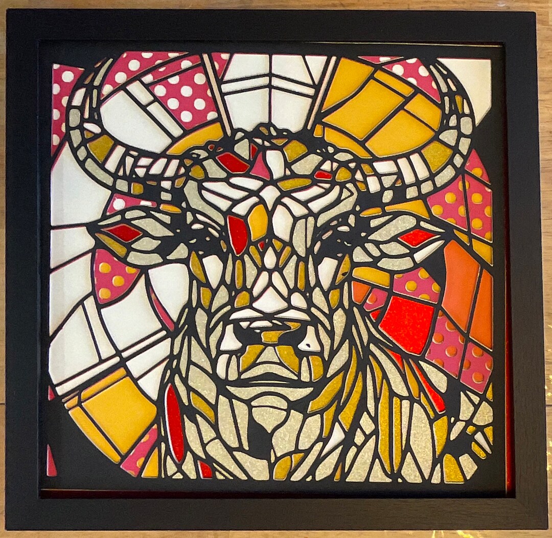 Archivo de corte vectorial de múltiples capas con diseño de vitral de ...