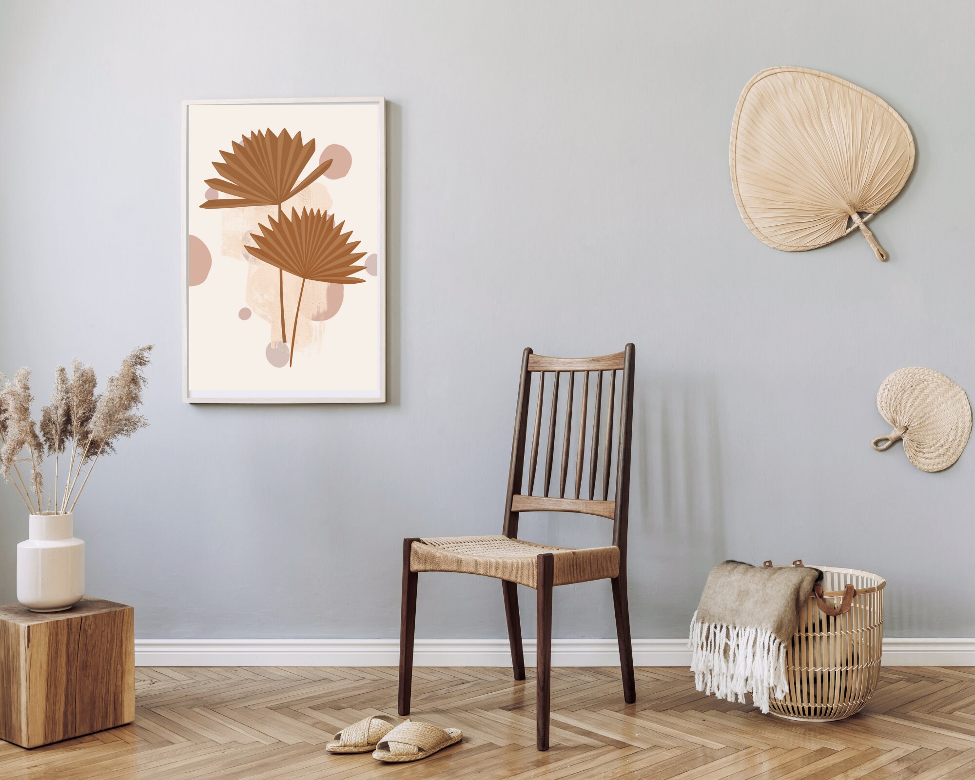 Boho Palm Leaves Wall Art Printable, Digital Download 8x10 - Etsy