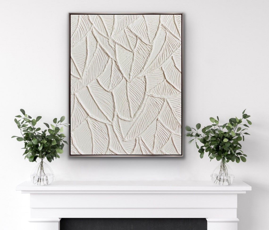 Original Textured White Abstract Painting: Heavy Impasto Art - Etsy