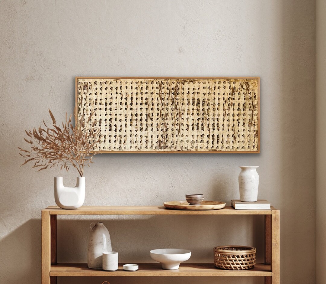 Framed Amate Paper Wall Art: Beige Taupe Mexican Artwork - Etsy