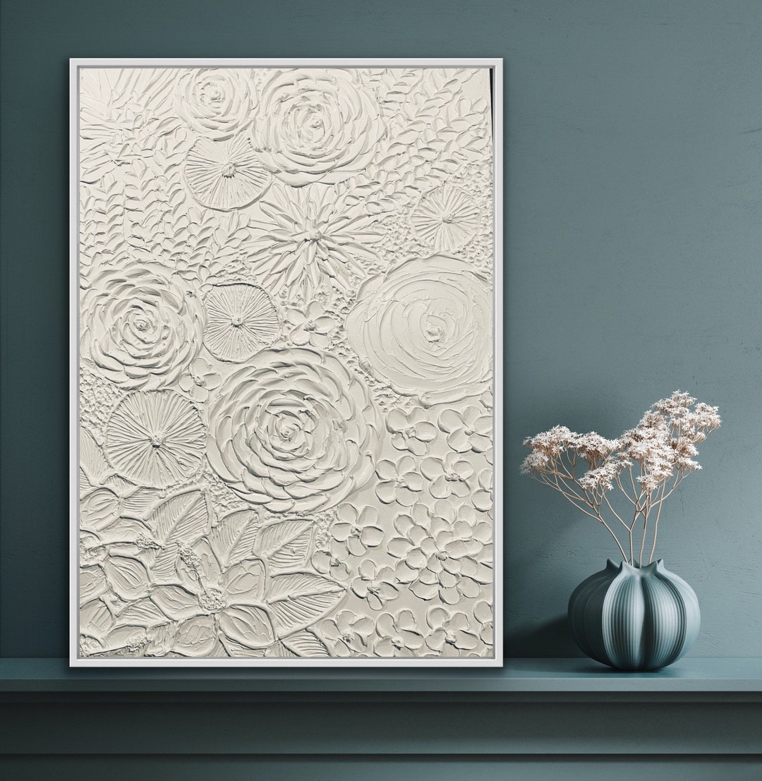 Minimalist Painting Textured Painting Original Texture Painting White ...