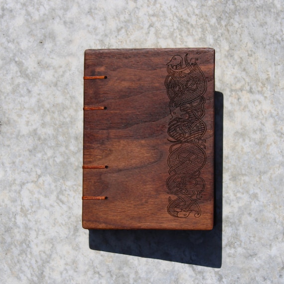 Small Walnut Wood Cover Coptic Bound Notebook Lay Flat - Etsy