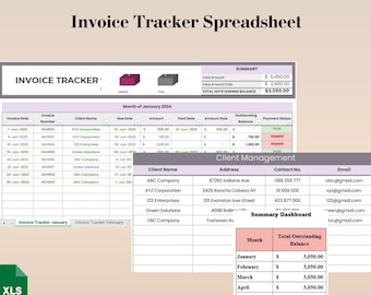 Invoice Tracker Google Sheets, Invoice Tracker Spreadsheet, Invoice Management Tool, Customer ...