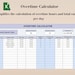 Automated Payroll Spreadsheet to Calculate Overtime, Overtime ...