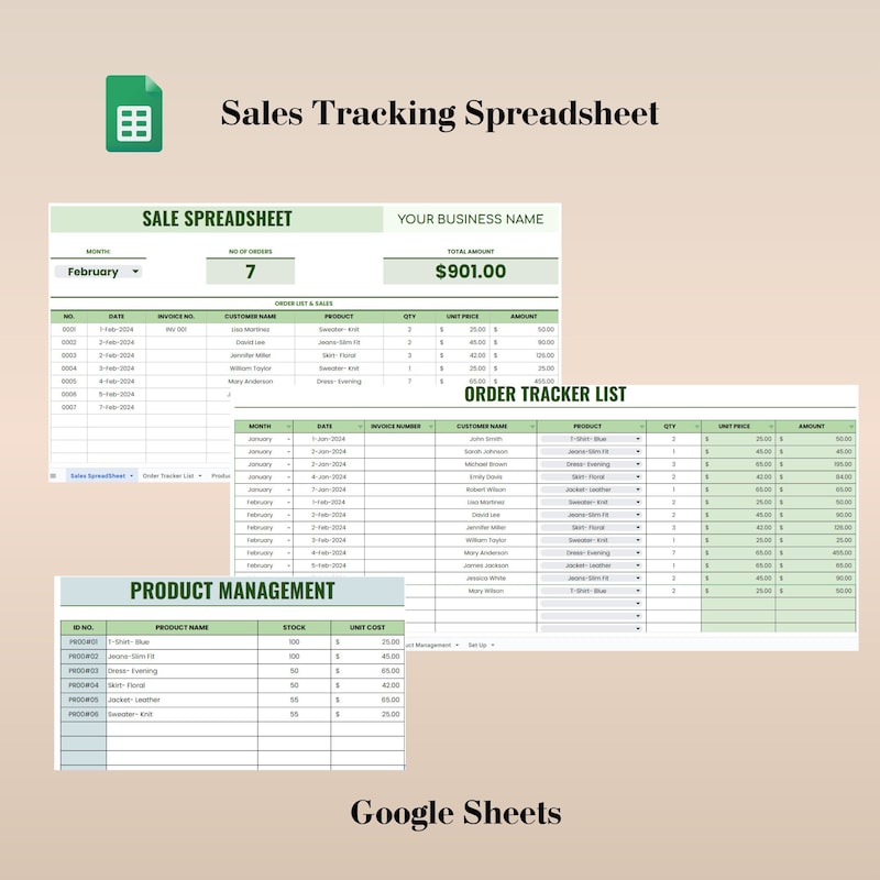 Excel Sheet E Commerce - Etsy