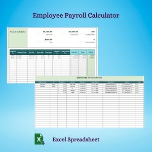 Automated Payroll Calculator Excel, Employee Payroll Template, Payroll ...
