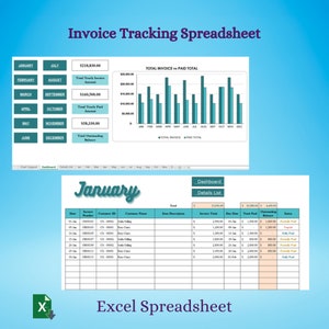 Invoice Tracking Spreadsheet, Invoice Management System, Small Business ...
