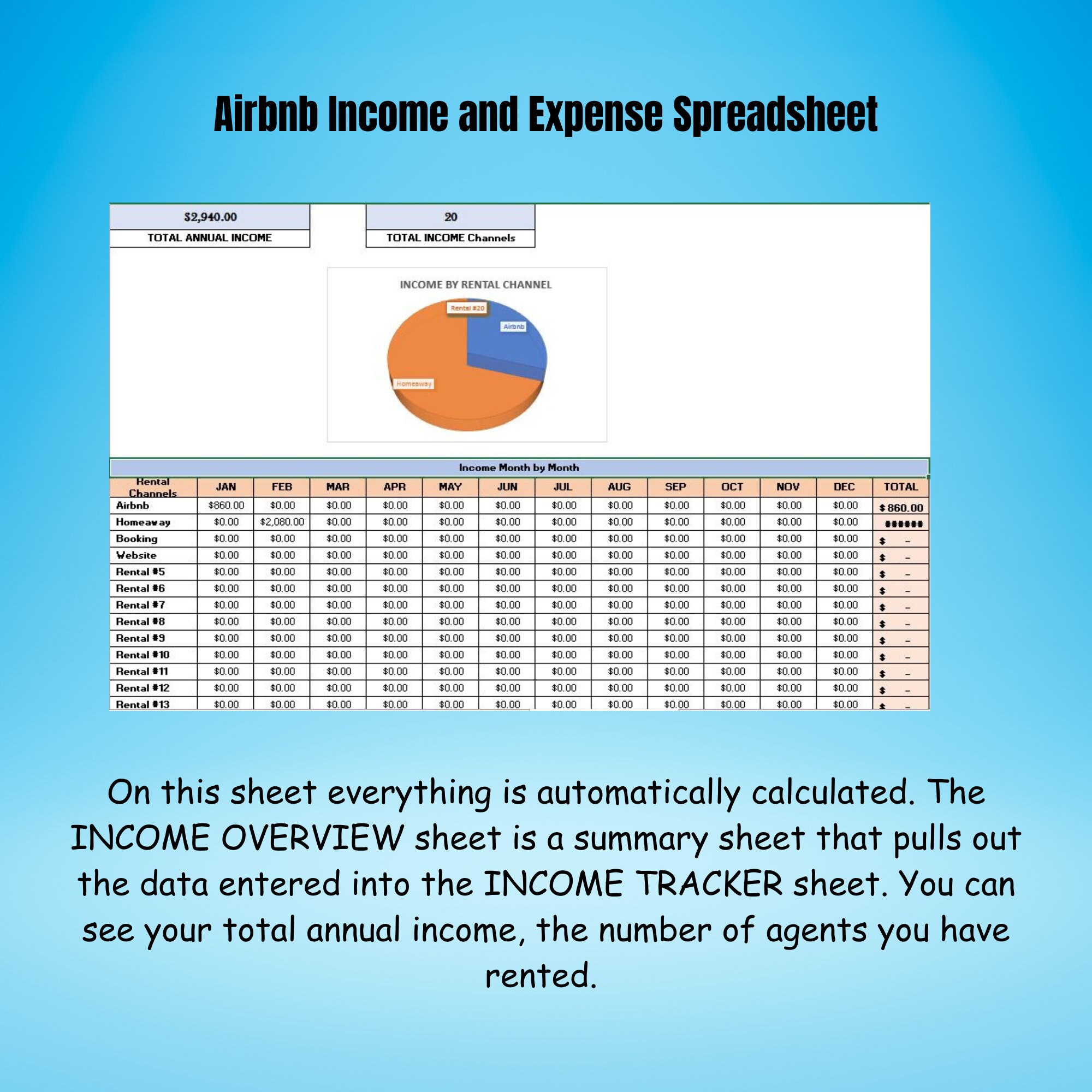 Airbnb Income and Expense Spreadsheet USD, Airbnb Rental Template ...