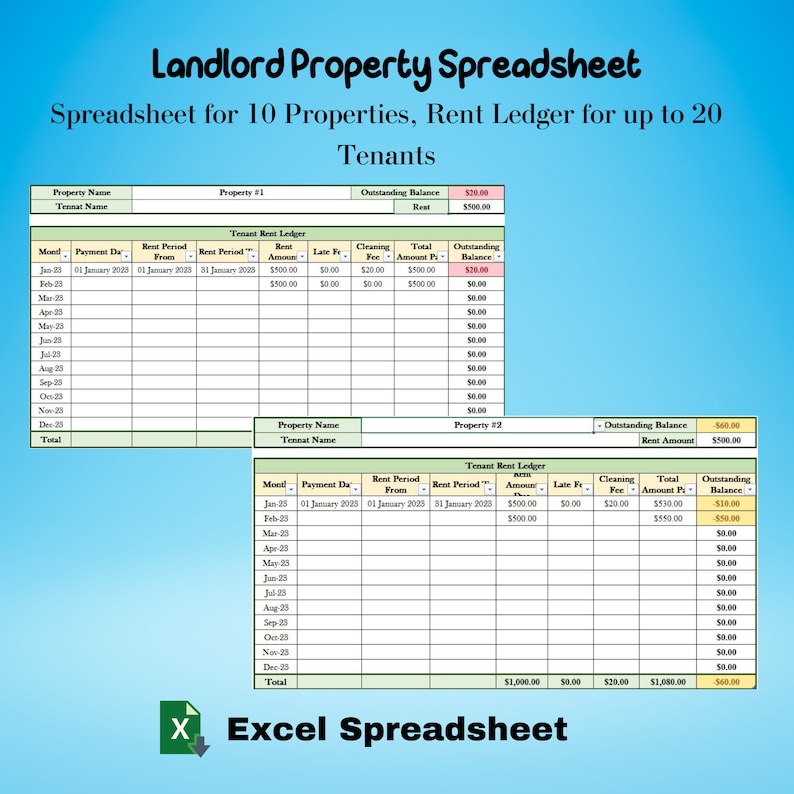 Rental Property Income and Expense Tracker, Property Management ...