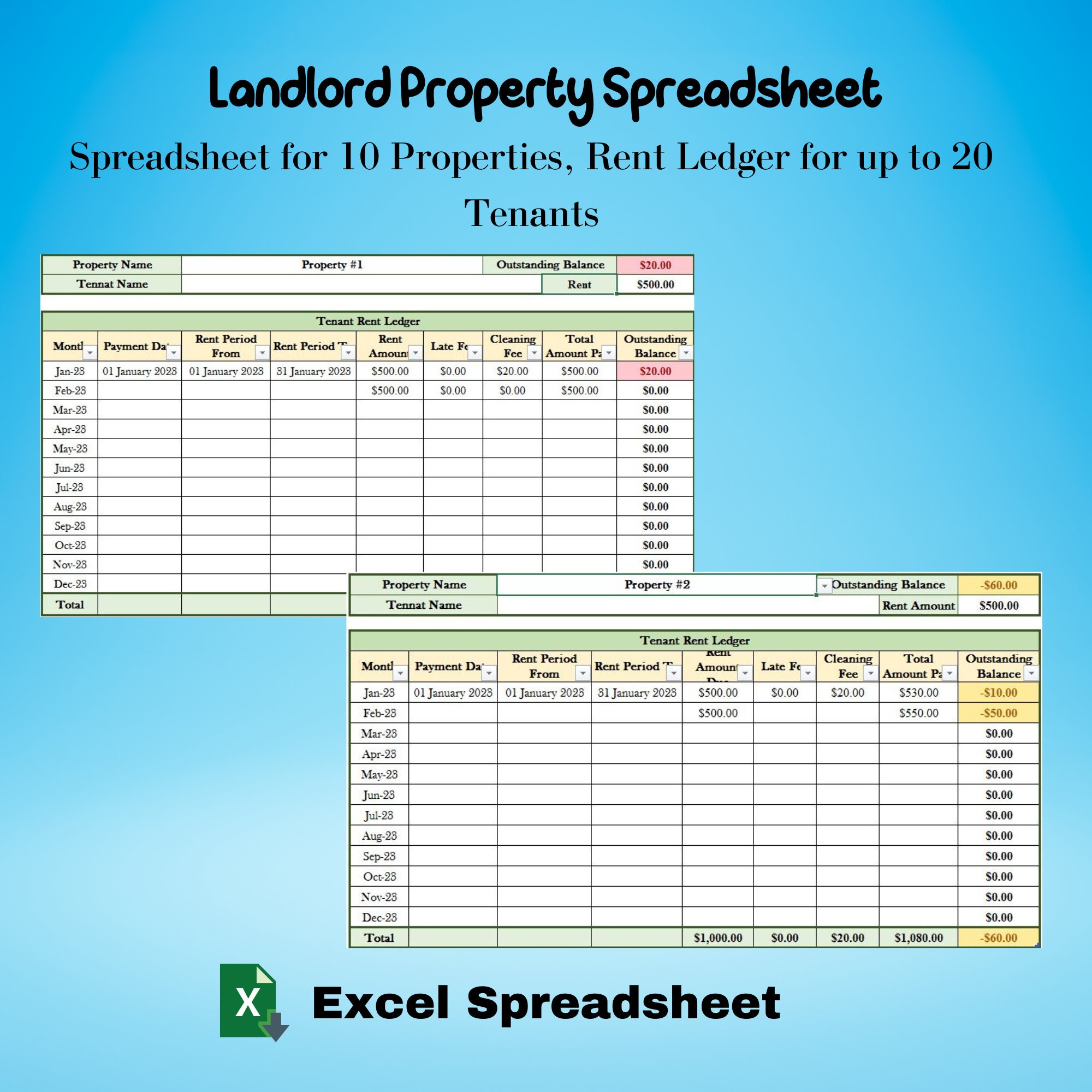 Rental Property Income and Expense Tracker, Property Management ...
